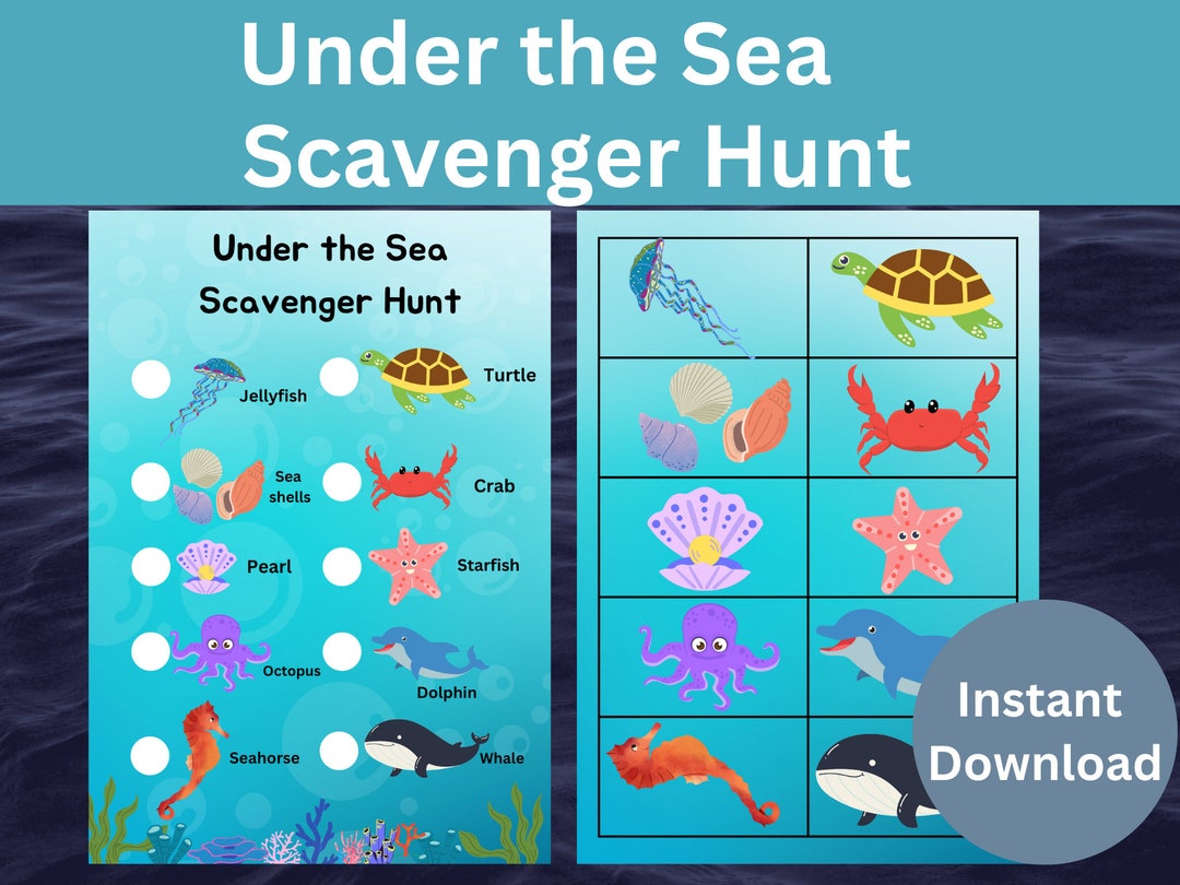 Under the Sea Themed Treasure Hunt Child / Kids Birthday Party Games ...