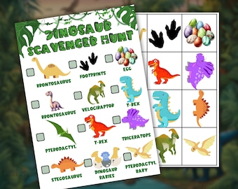 Dinosaur Treasure Hunt, Kids Birthday Party Games, Dinosaur Scavenger ...