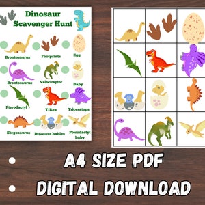 Dinosaur Treasure Hunt, Kids Birthday Party Games, Dinosaur Scavenger ...