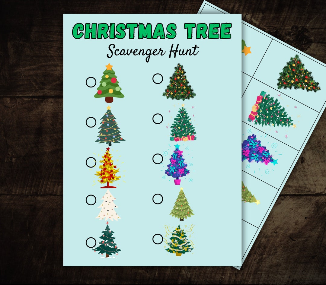Christmas Tree Scavenger Hunt, Christmas Game, Chrismas Treasure Hunt ...