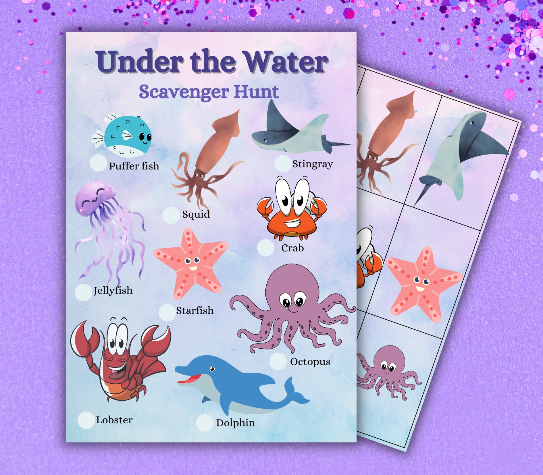 Under the Water Scavenger Hunt Ocean Activity Under the Sea - Etsy
