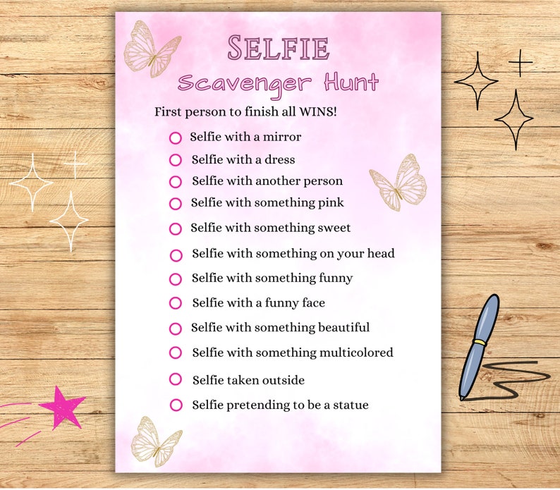 Selfie Scavenger Hunt, Party Games for Teens, Slumber Party Games ...