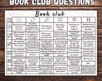 Book Club Discussion Questions Printable, Bookclub Cards, Discussion ...