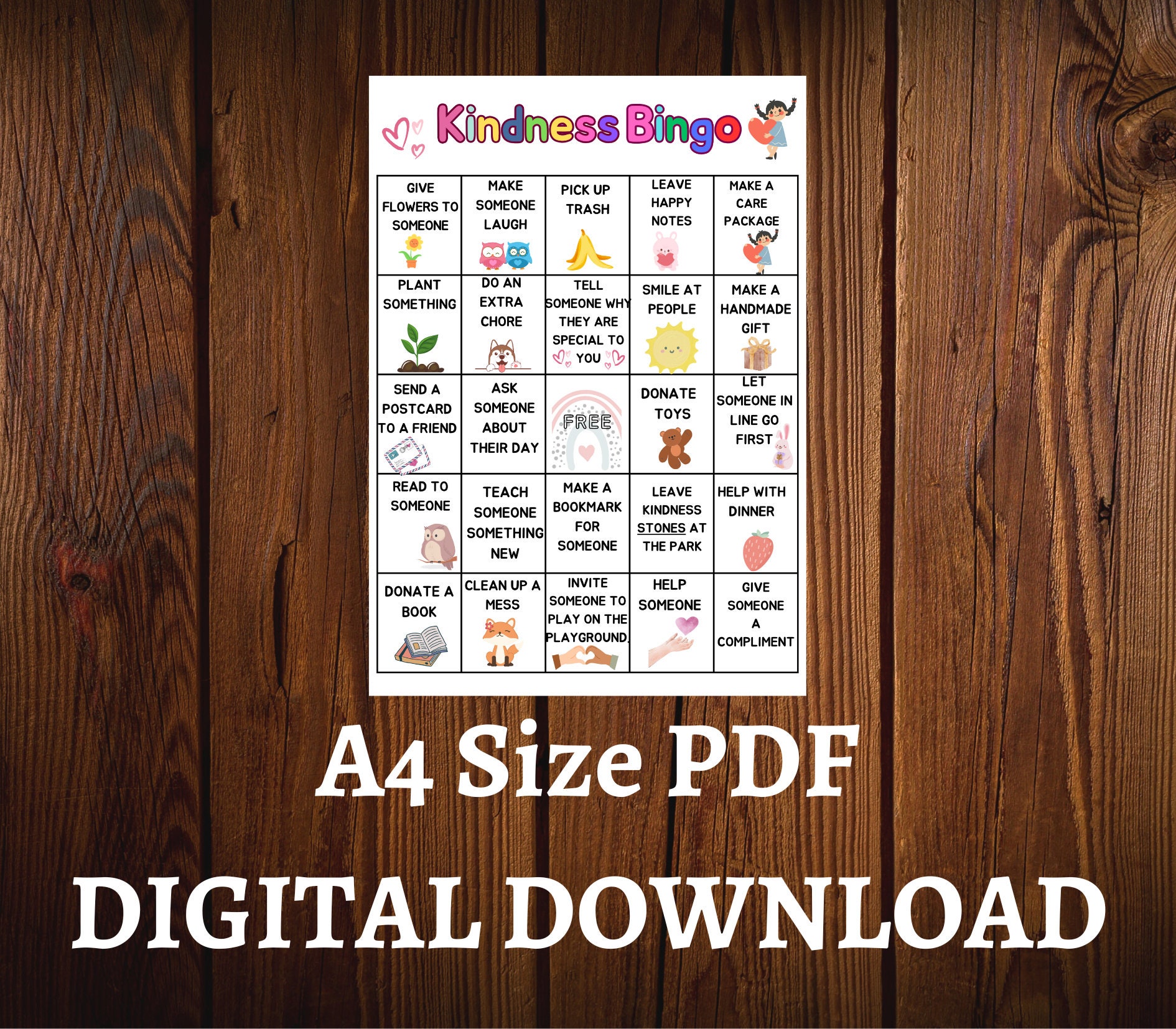 Acts of Kindness Bingo, Kindness Activities for Kids, Random Acts of ...