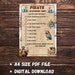 Pirate Themed Scavenger Hunt, Child / Kids Birthday Party Games, Pirate ...
