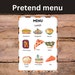 Printable Pretend Play Menus Printable, Kids Breakfast, Lunch, Dinner ...