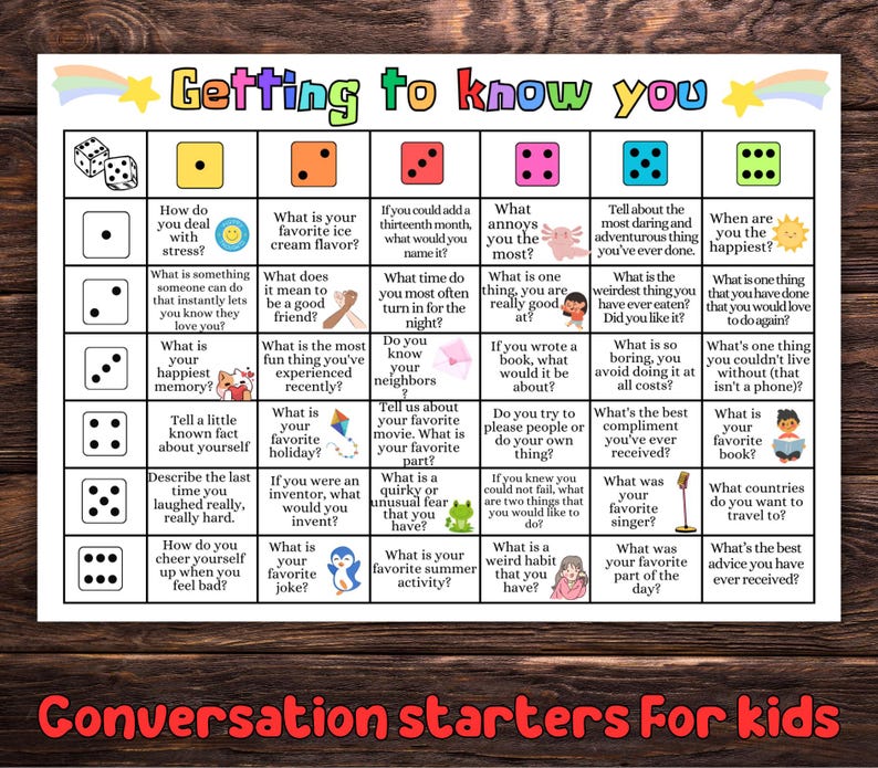 Dicebreaker Roll and Tell Game, Back to School, Icebreaker Activity for ...