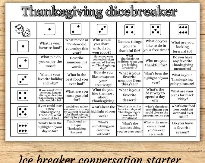 Thanksgiving Gratitude Game, Thanksgiving Dice Game, Thanksgiving Party ...
