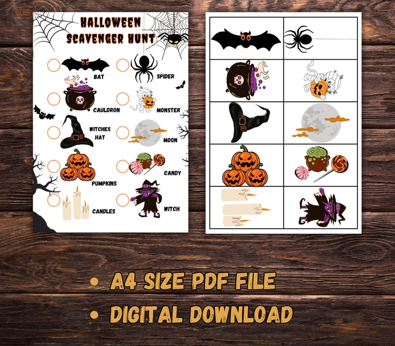 Halloween Scavenger Hunt, Fall Scavenger Hunt, Printable for Kids ...