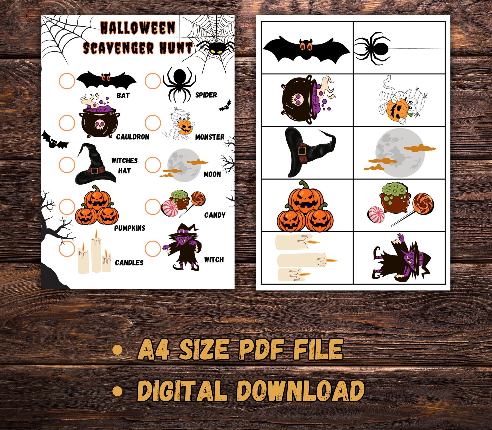Halloween Scavenger Hunt, Fall Scavenger Hunt, Printable for Kids ...