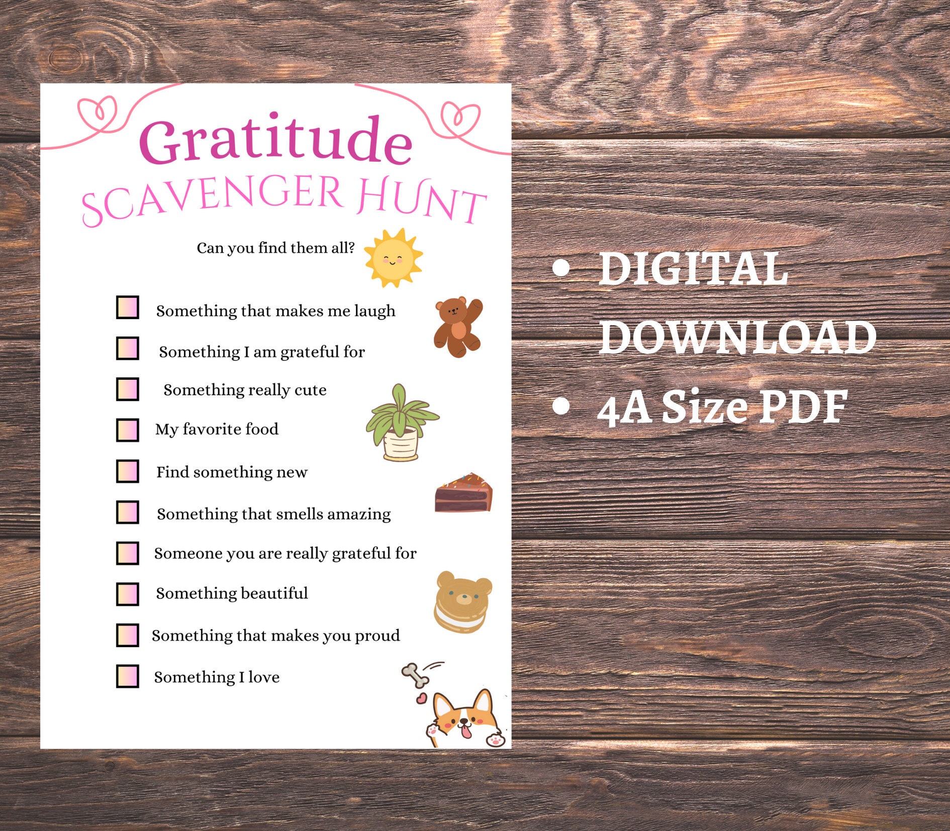 Gratitude Scavenger Hunt, Things I Love Treasure Hunt, Thanksgiving ...