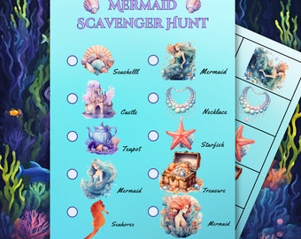 Under the Sea Treasure Hunt, a Printable, Indoor, Scavenger Hunt, a ...