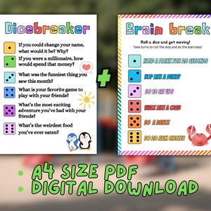 Dicebreaker Roll and Tell Game, Back to School, Icebreaker Activity for ...