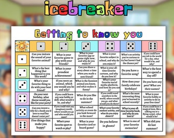 Dicebreaker Roll and Tell Game, Back to School, Icebreaker Activity for ...