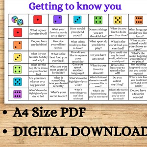 Dicebreaker Roll and Tell Game, Back to School, Icebreaker Activity for ...