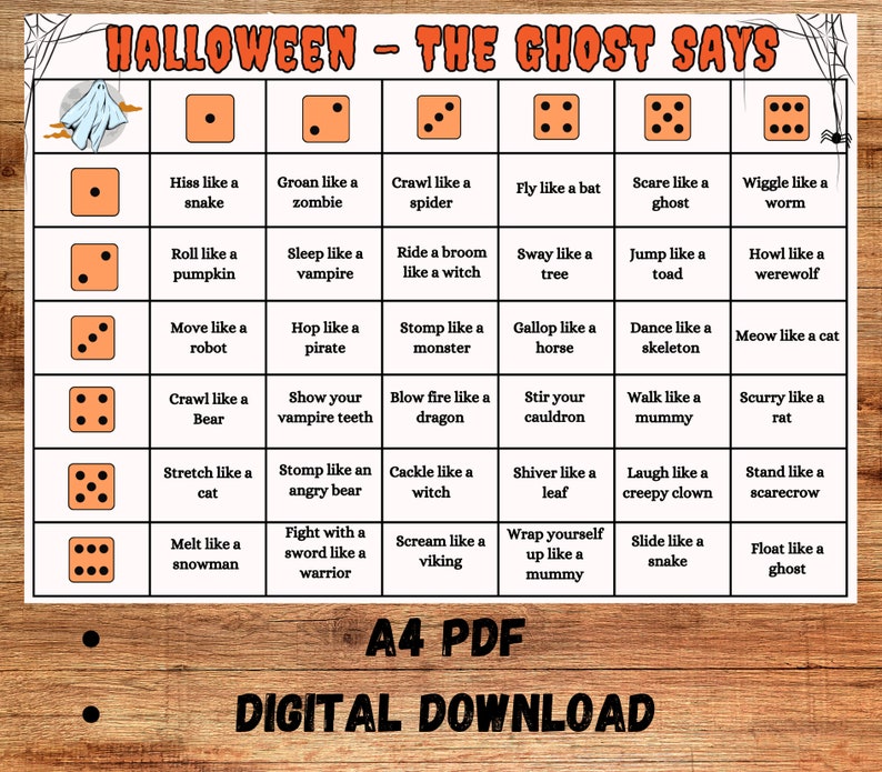 Halloween the Simon Says, Simon Says Game, Halloween Movement Activity ...