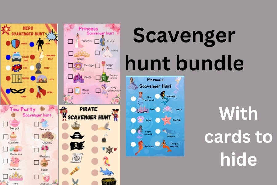 Treasure Hunt Bundle Scavenger Hunt Bundle Birthday Party - Etsy