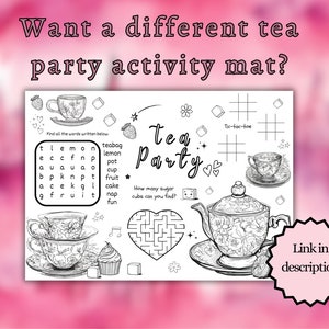 Kids Tea Party Activity & Coloring Sheet, Tea Party Games, Princess ...