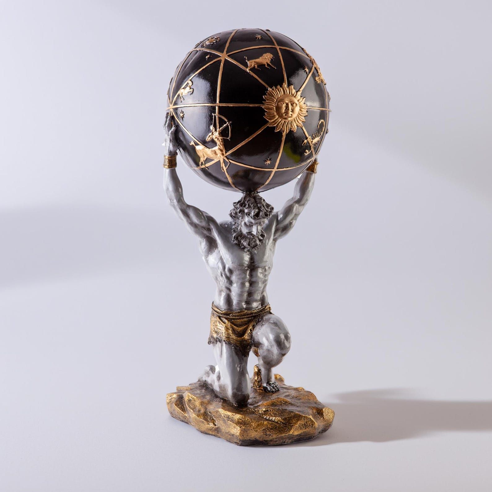 Large Atlas Statue: Greek Mythology Decor With Zodiac Globe - Etsy