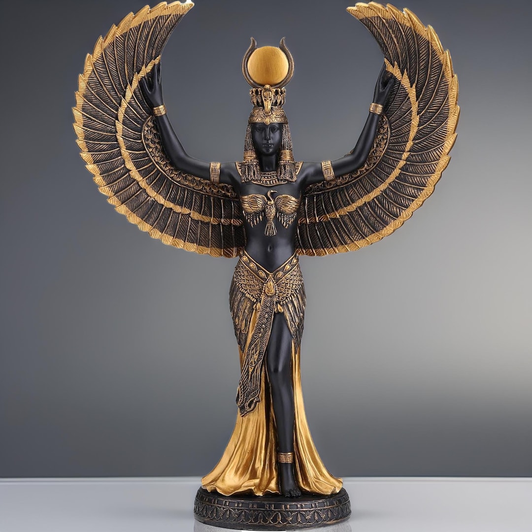Handmade Egyptian Goddess Isis Statue, Altar Decor (13 Inches) - Etsy
