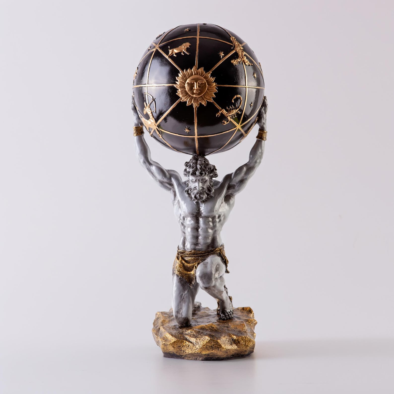 Large Atlas Statue: Greek Mythology Decor With Zodiac Globe - Etsy