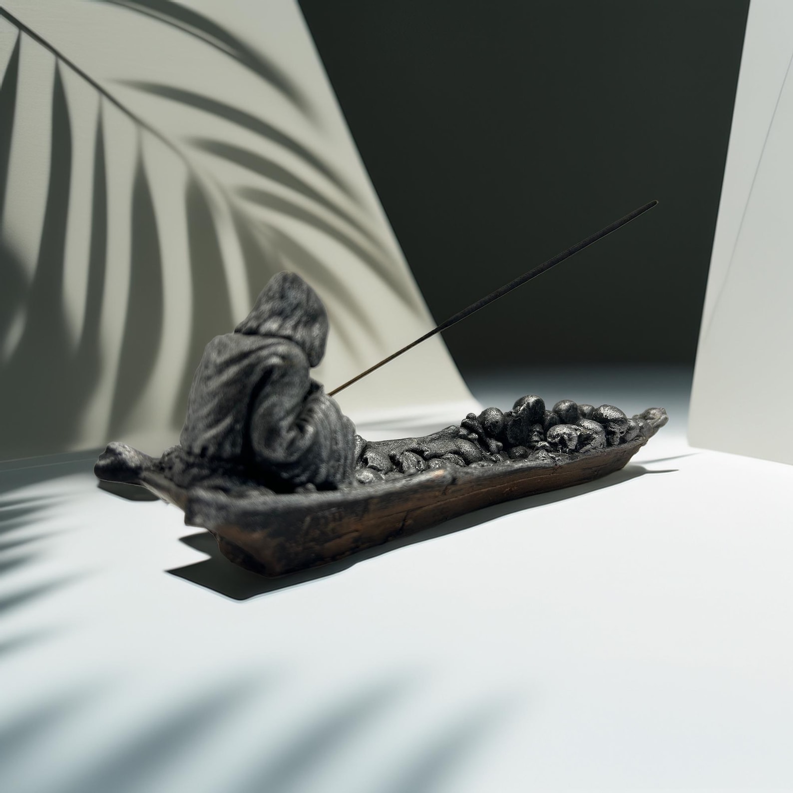 Handmade Charon Skull Boat Incense Holder: Gothic River of Souls Decor ...