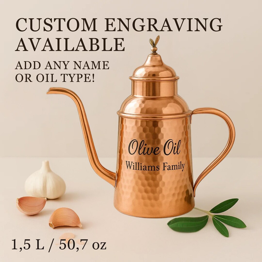 Custom Hammered Copper Oil Dispenser: Turkish Kitchen Decor (50 Oz) - Etsy