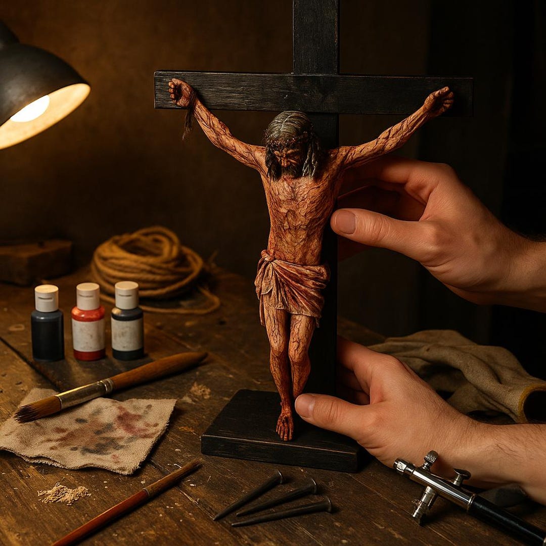 Black Crucifix Sculpture – Christian Wall Cross – Passion of Christ PLA ...
