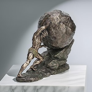 Sisyphus and the Eternal Boulder Statue | Greek Mythology Decor | Cold ...