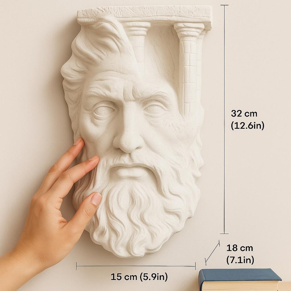 Hand Painted Zeus Wall Bust Sculpture – Greek Roman Mythology Decor ...