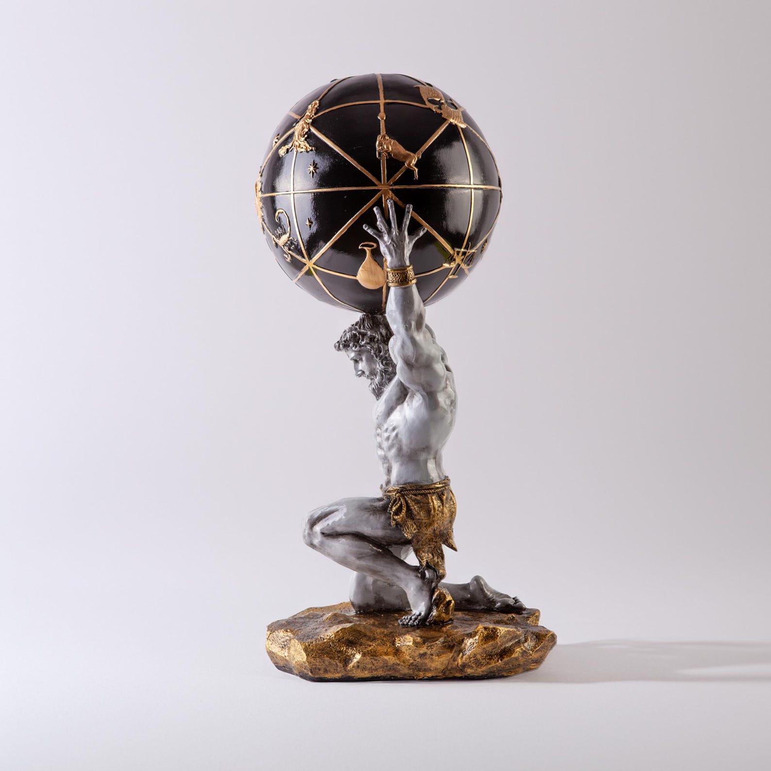 Large Atlas Statue: Greek Mythology Decor With Zodiac Globe - Etsy