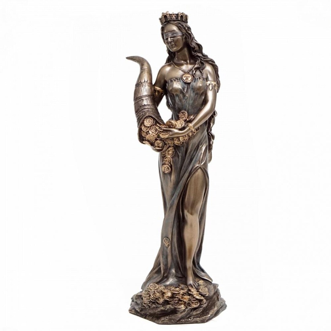 Fortuna Goddess Statue - Handmade Wealth & Luck Sculpture - Bronze ...