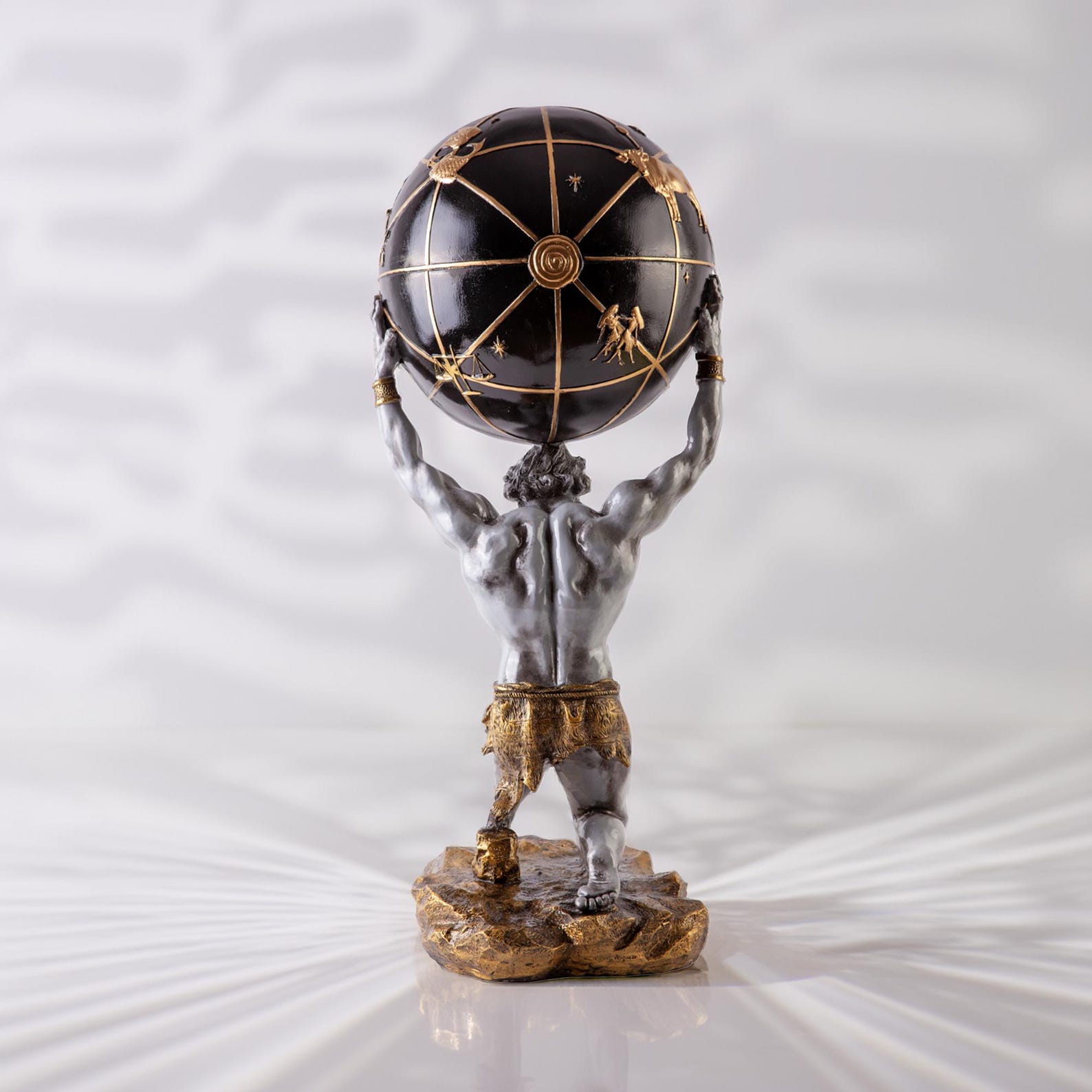 Large Atlas Statue: Greek Mythology Decor With Zodiac Globe - Etsy