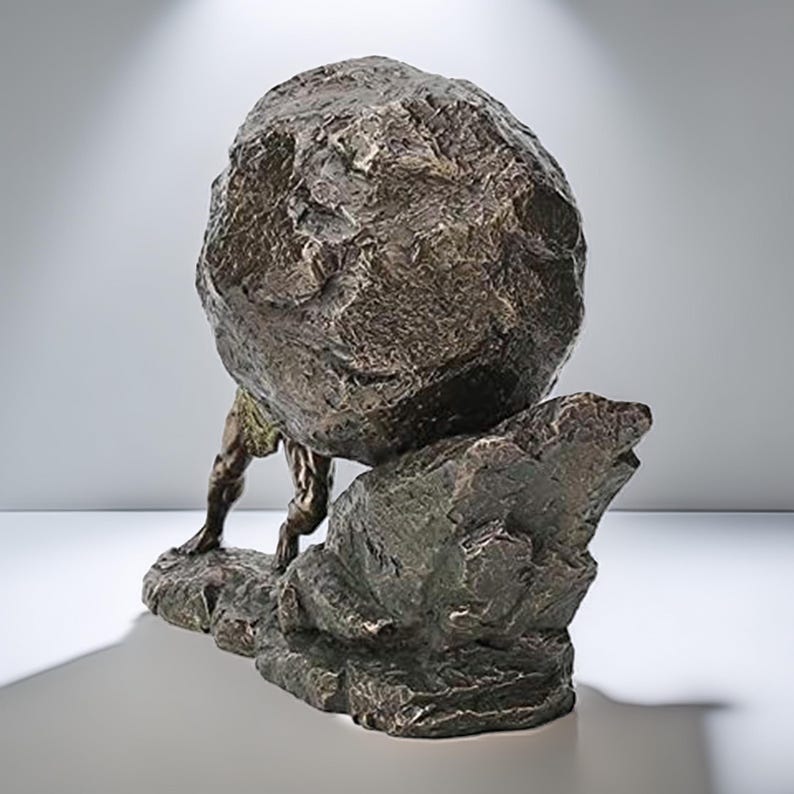 Sisyphus Statue: Cold Cast Bronze Greek Mythology Decor - Etsy