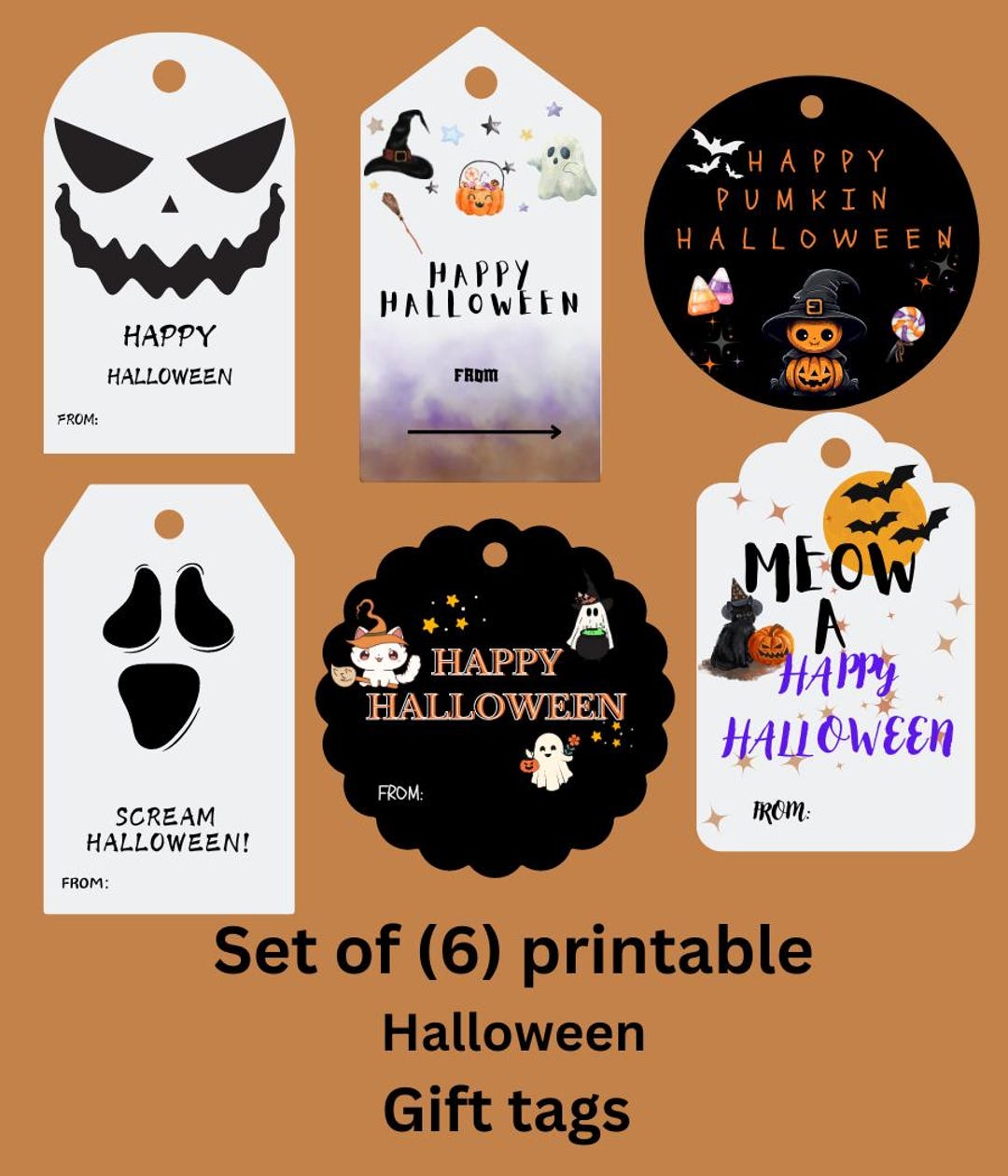 Halloween Printable Hanging Gift Tags Digital Instant Download is Not ...