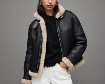 Shearling Lined Leather Jacket - Etsy