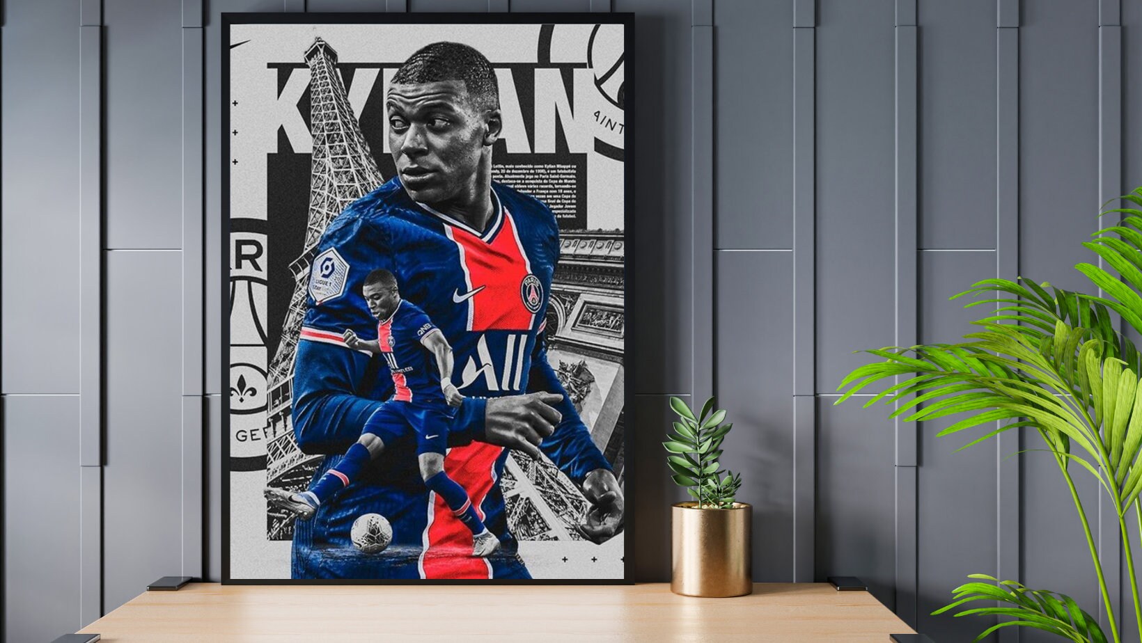 MBAPPE Poster, Wall Art Printable, PSG, Digital Download, french ...