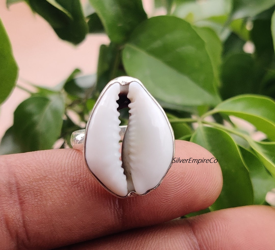 Natural Money Cowrie Sea Shell Ring, Handmade Ring, Gift Ring, Natural ...