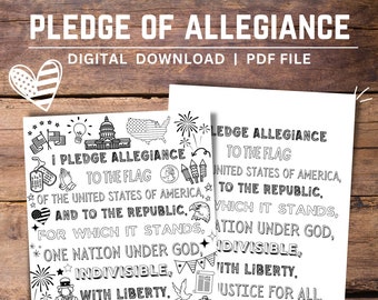 pledge of allegiance coloring page free printable