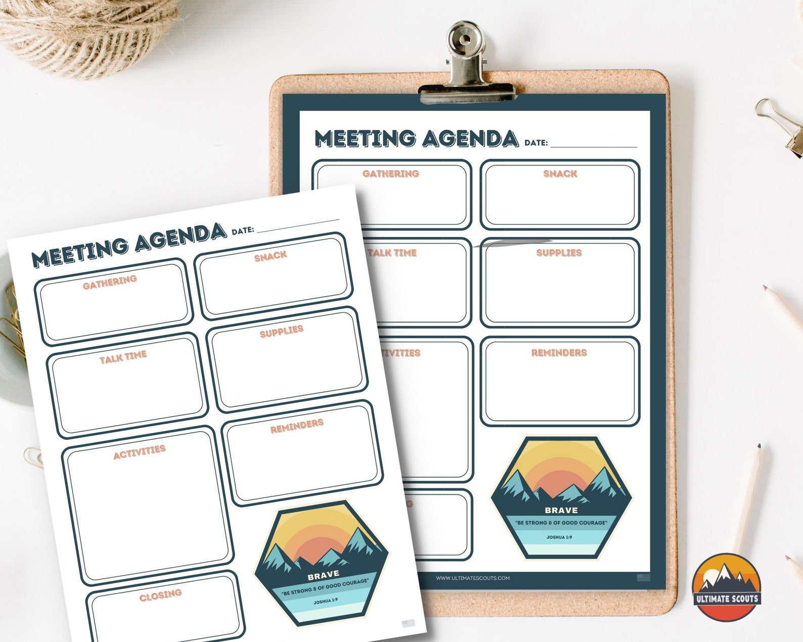 Scout Binder Planner Printable, Calendar, Attendance, Meeting Agenda ...
