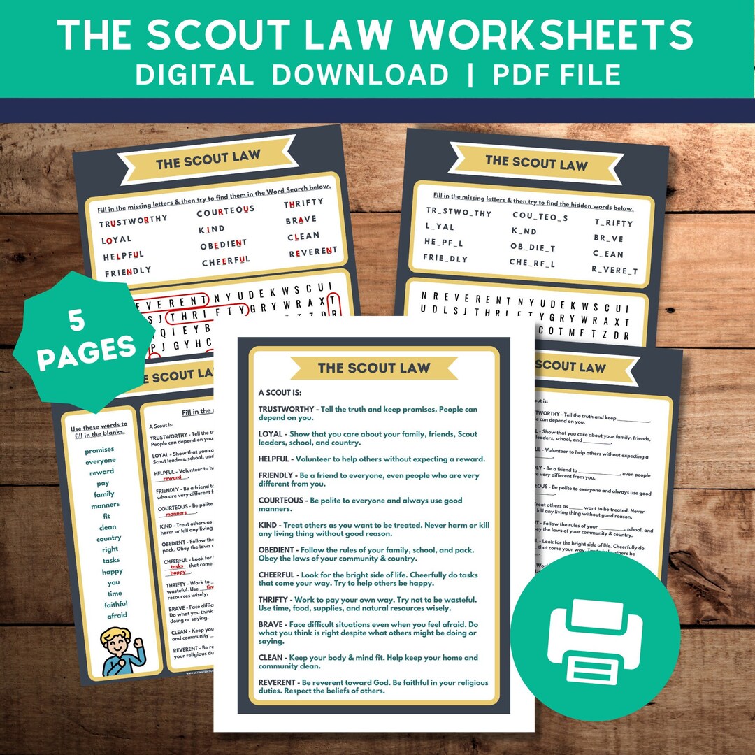 Cub Scout Law Word Search Printable - Word Search Maker