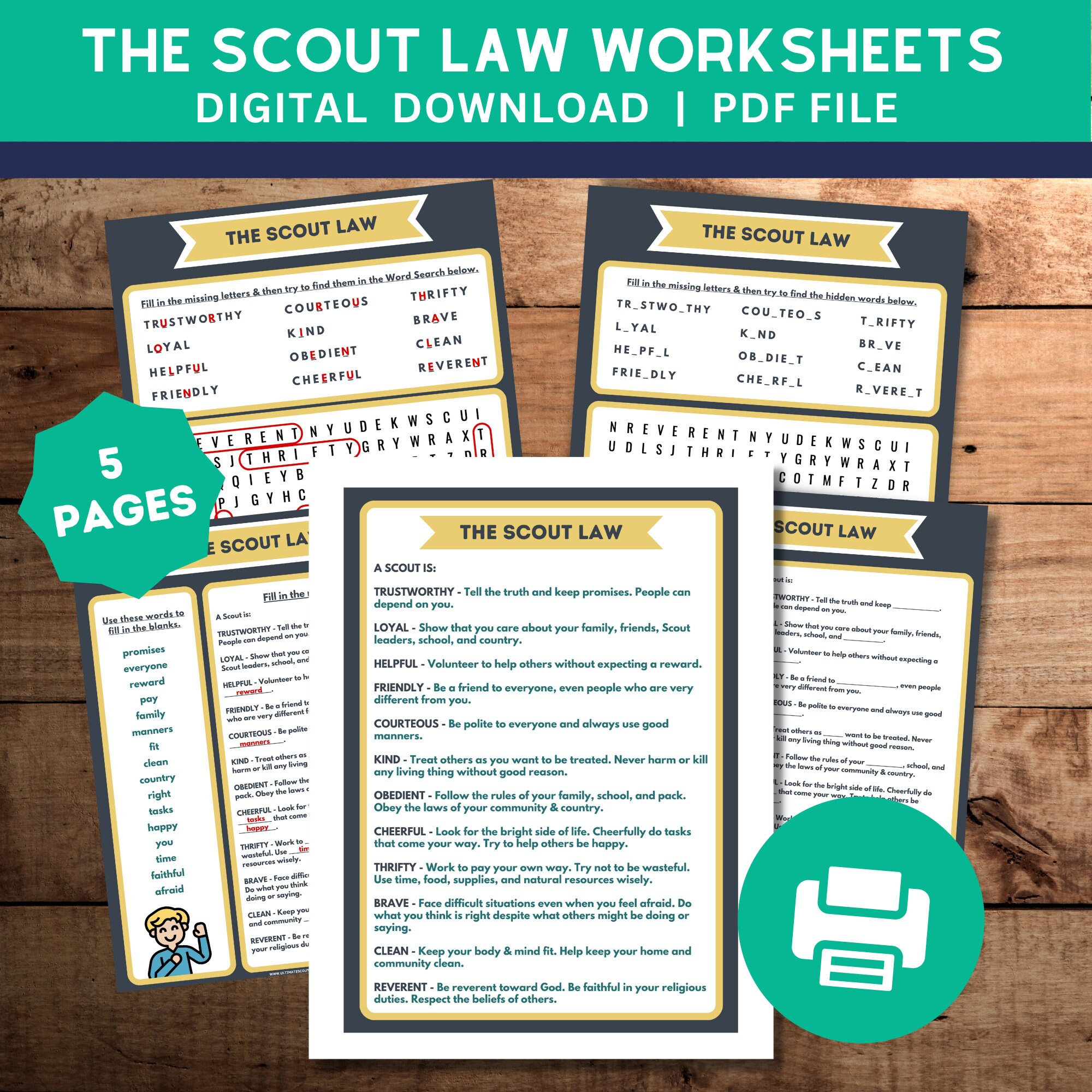 The Cub Scout Law Worksheets, Learn The Cub Scout Law, Download & Print ...