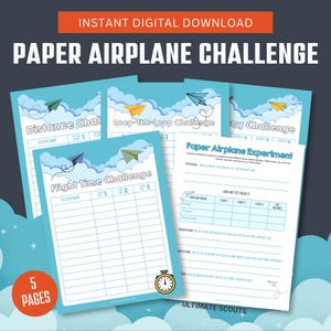 Printable Paper Airplane Experiment Activity Pack - Scientific Method ...