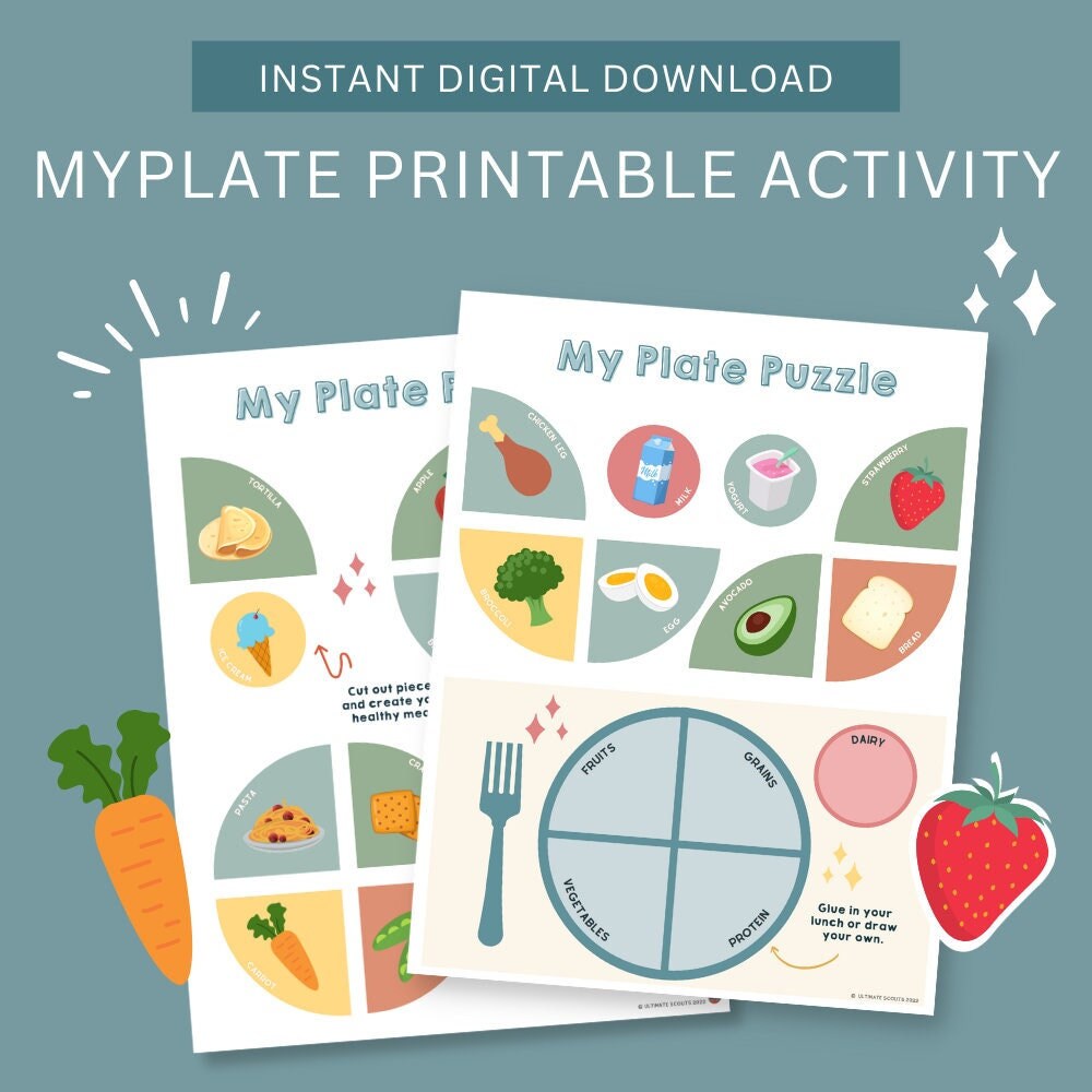 Myplate Food Group Printable Activity Cub Scouts Home School Classroom Activity Instant