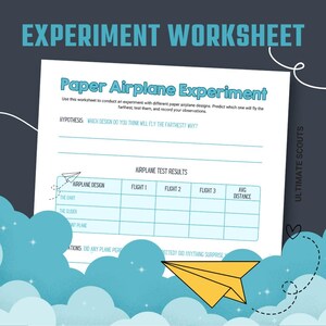 Printable Paper Airplane Experiment Activity Pack - Scientific Method ...