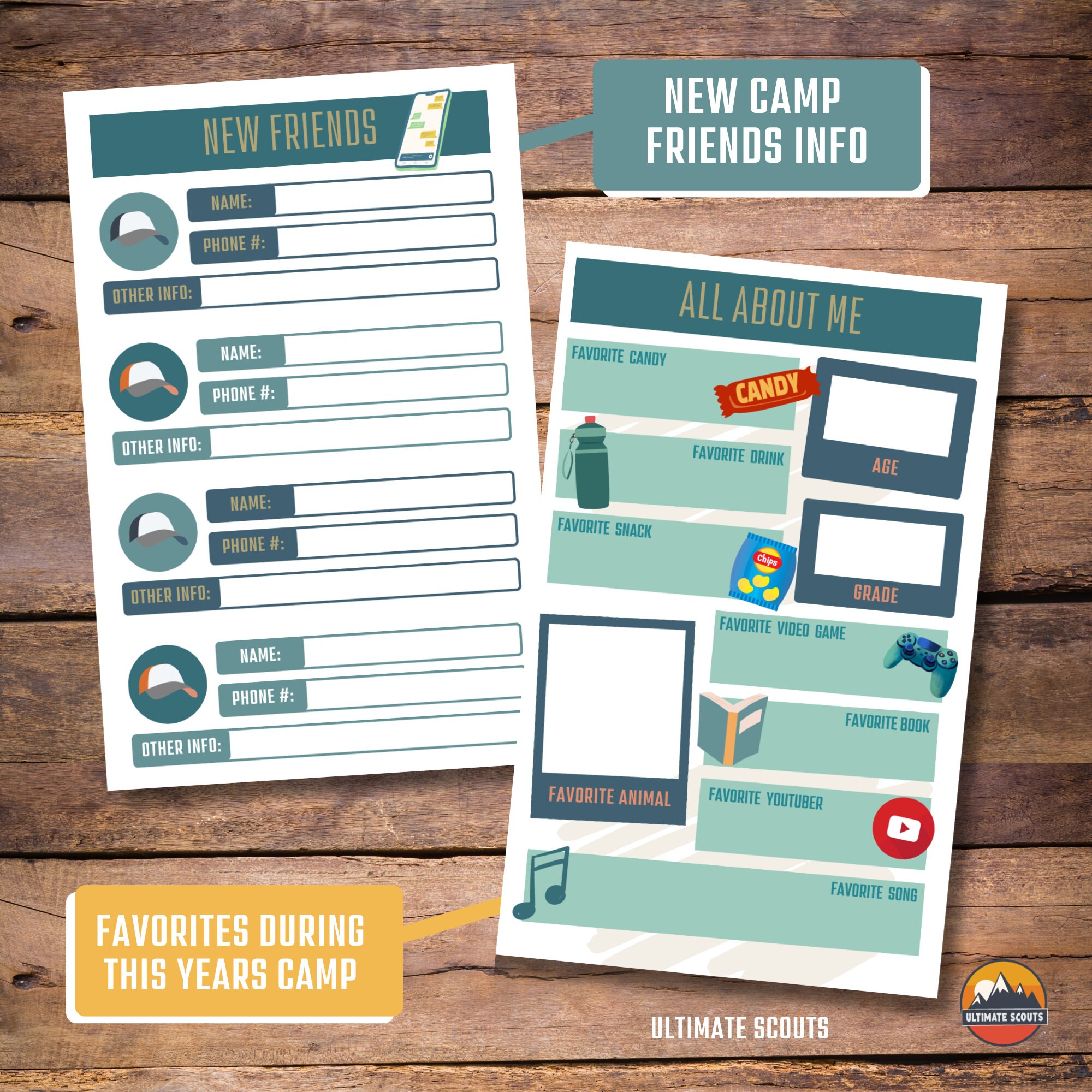 Kids Camp Journal - Download & Print Today, Daily Journal, All About Me ...