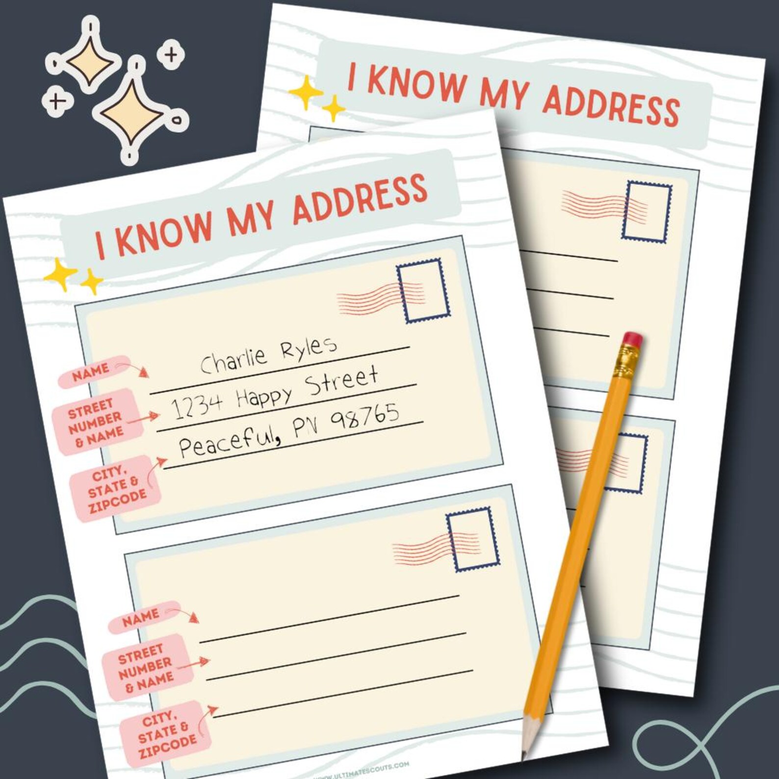 Learn Your Address Printable | Kindergarten Writing Activity | Pretend ...