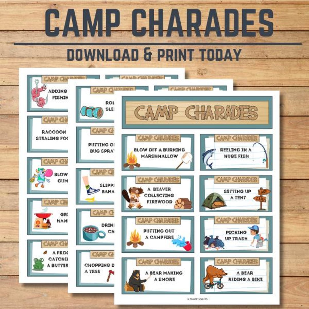 Camp Charades: A Fun Printable Game of Charades for Kids - Etsy
