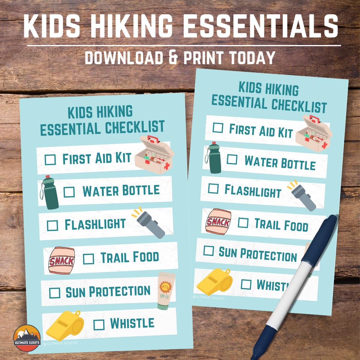 Hiking Checklist for Kids | Printable Packing List for Little ...