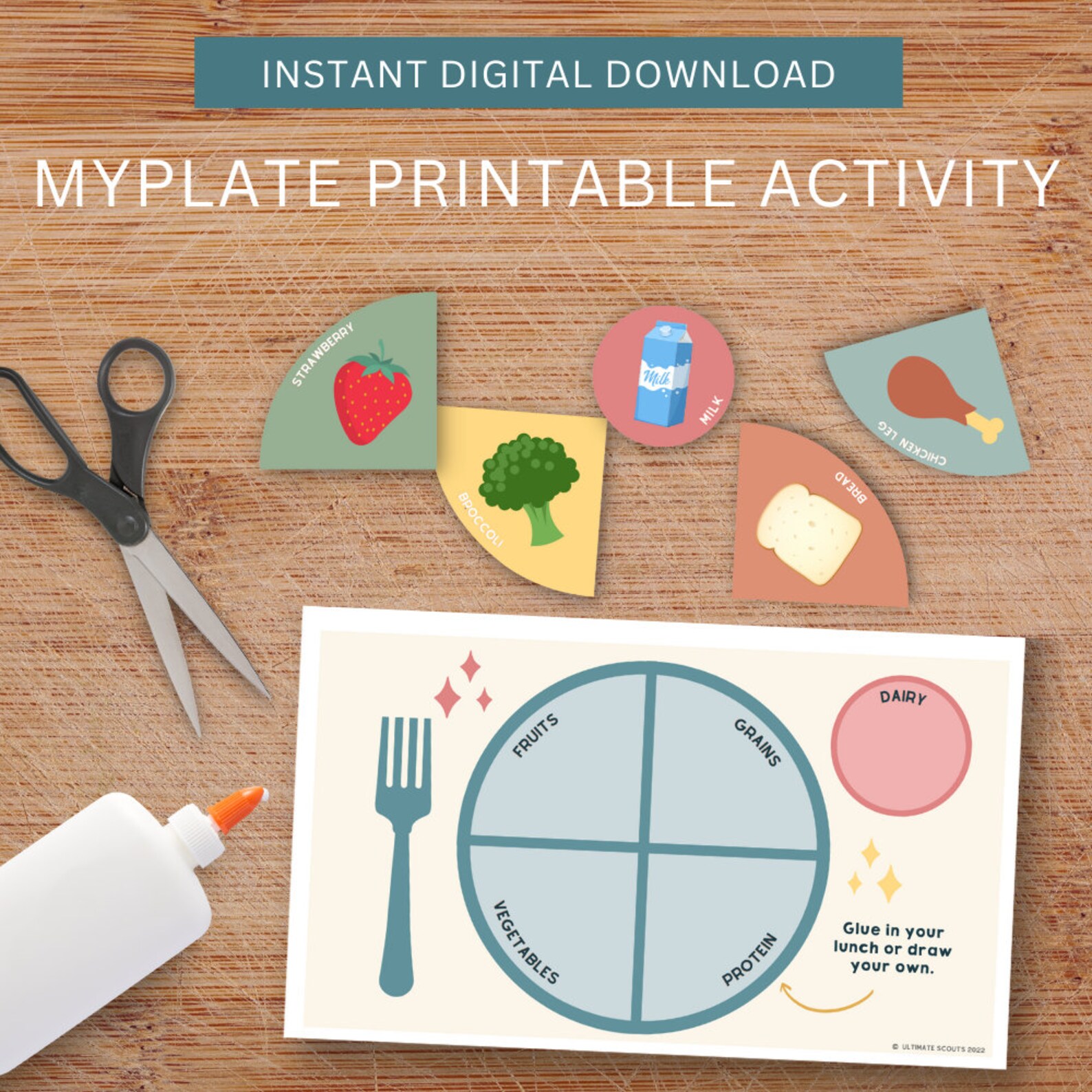 Myplate Food Group Printable Activity Cub Scouts, Home School ...